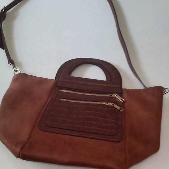 C Est. 1946 | Bags | Est 946 Brown Crocodile Print Leather Pursehandbag ...